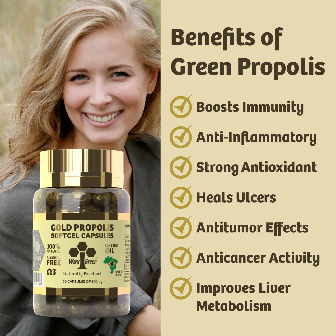 Propolis Gold Capsules – Premium Brazilian Green Propolis – Immune ...